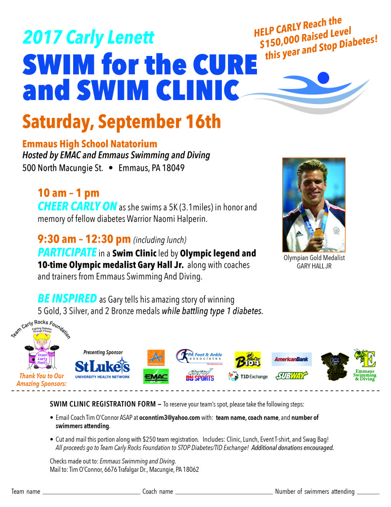 6th Annual “Carly Lenett Swim For The Cure” and Olympian Swim Clinic
